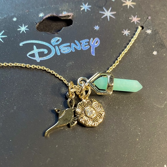 Disney | Jewelry | Disneys Aladdin Gold Toned Necklace With 3 Charms ...